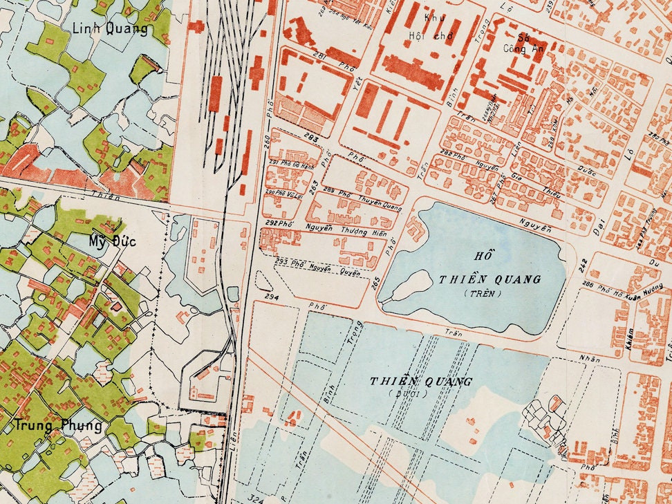 Vintage Map of Hanoi Old Hanoi Map Hanoi City Map Hanoi - Etsy Israel