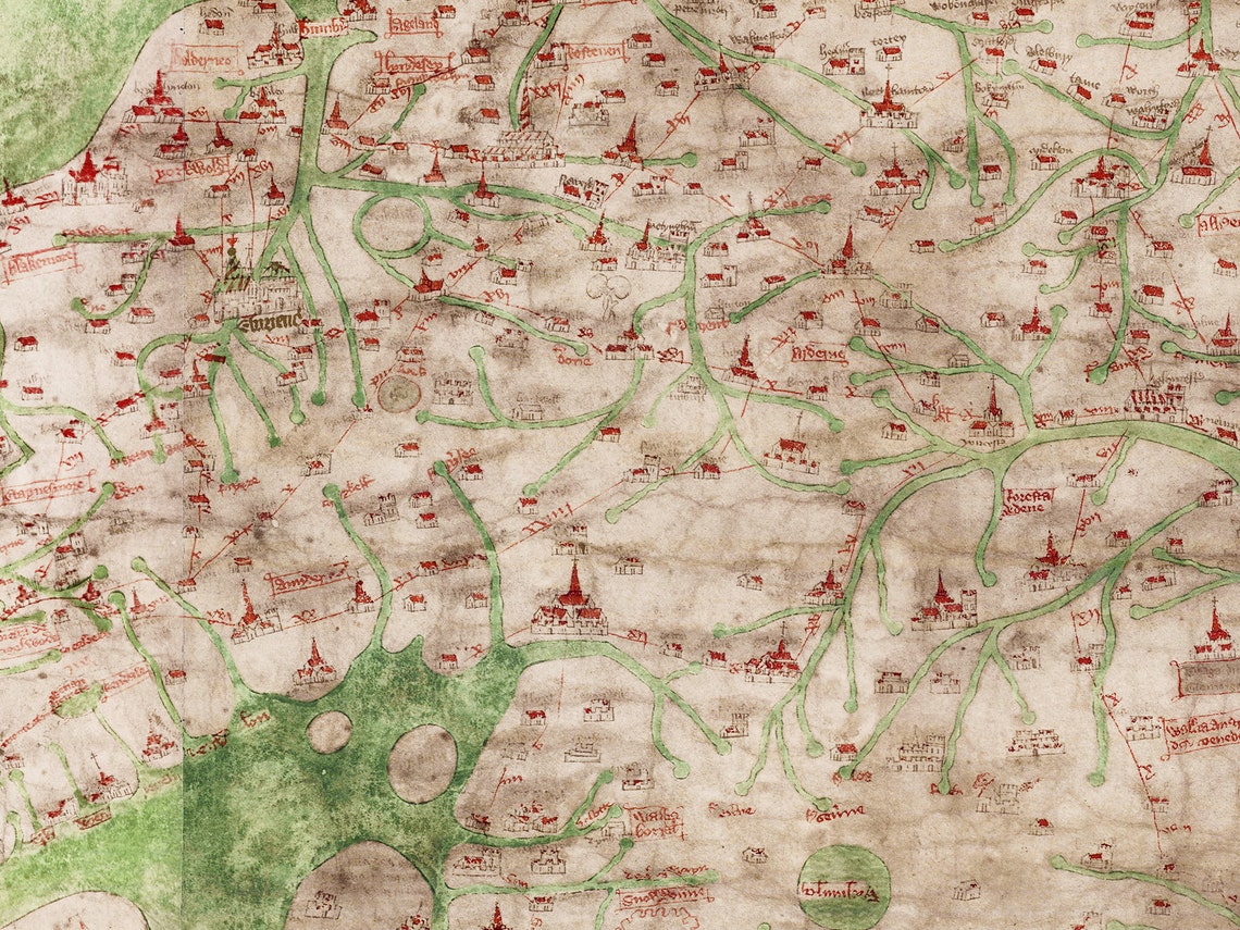 The Gough Map of the British Isles Bodleian Map Famous Great | Etsy