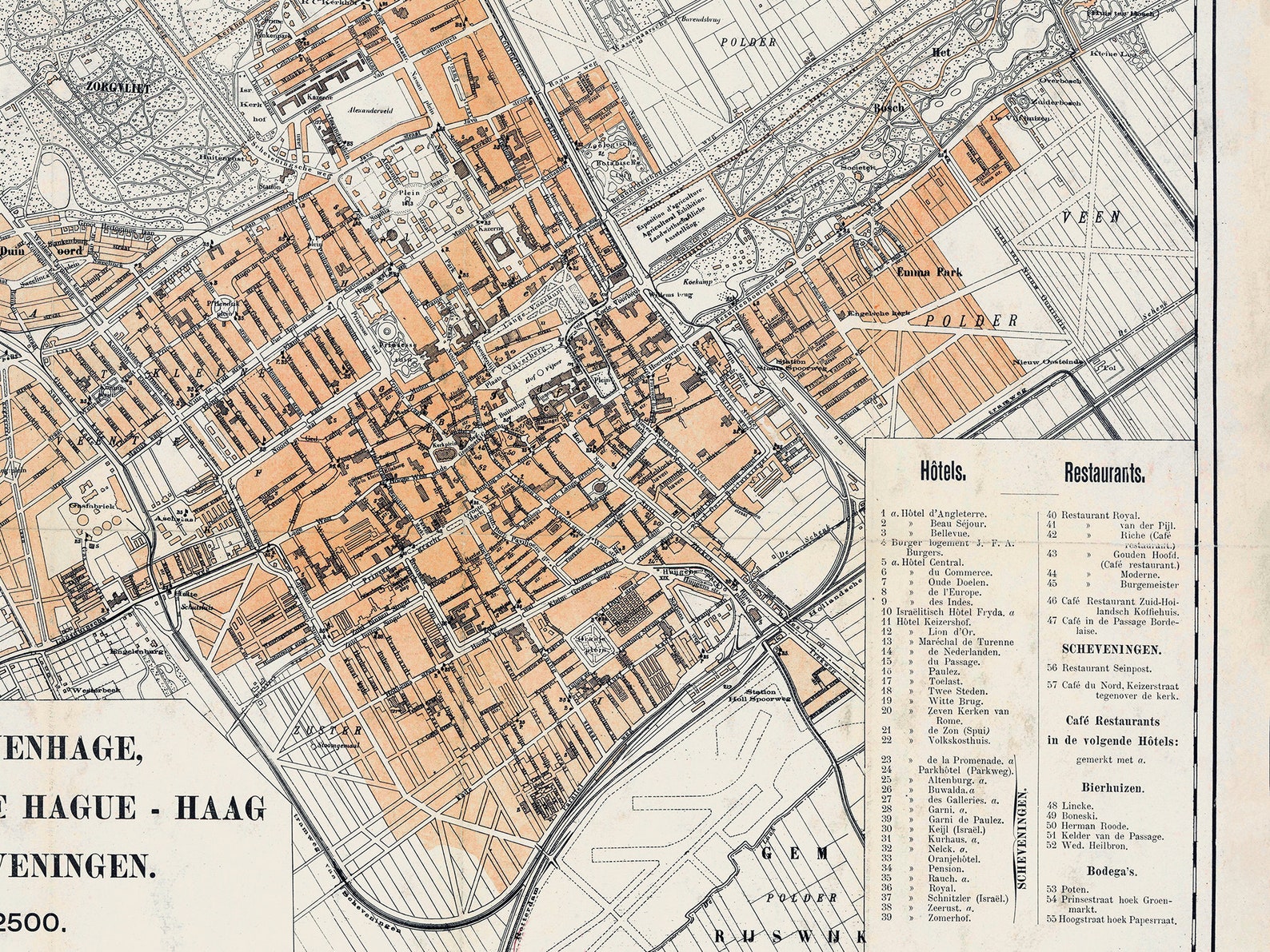 The Hague Map, City of Hague Netherlands, Vintage Hague Print, the ...