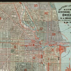 Vintage Map of Chicago, Old Chicago Wall Art, Large Chicago Print ...