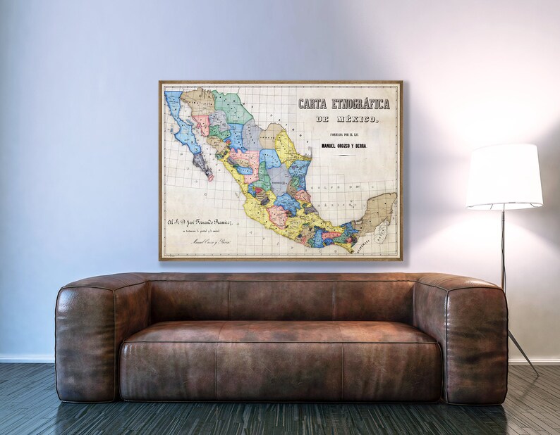 Ethnographic Map of Mexico Tribes of Mexico Ethnology Map - Etsy