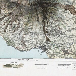 Vesuvius Map, Mount Vesuvius Wall Decor, Mt. Vesuvius Poster, Vesuvius ...