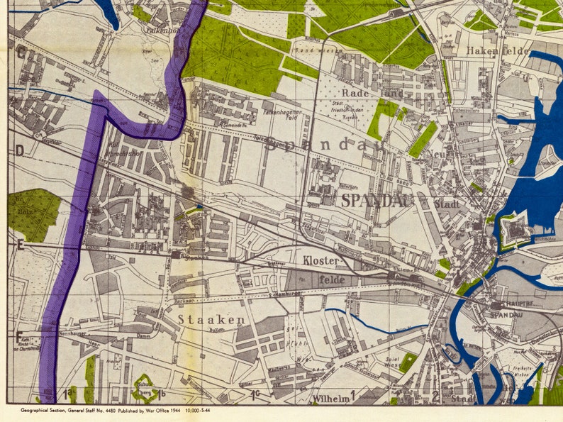 Berlin WW2 Berlin map Vintage Berlin map print Berlin wall | Etsy