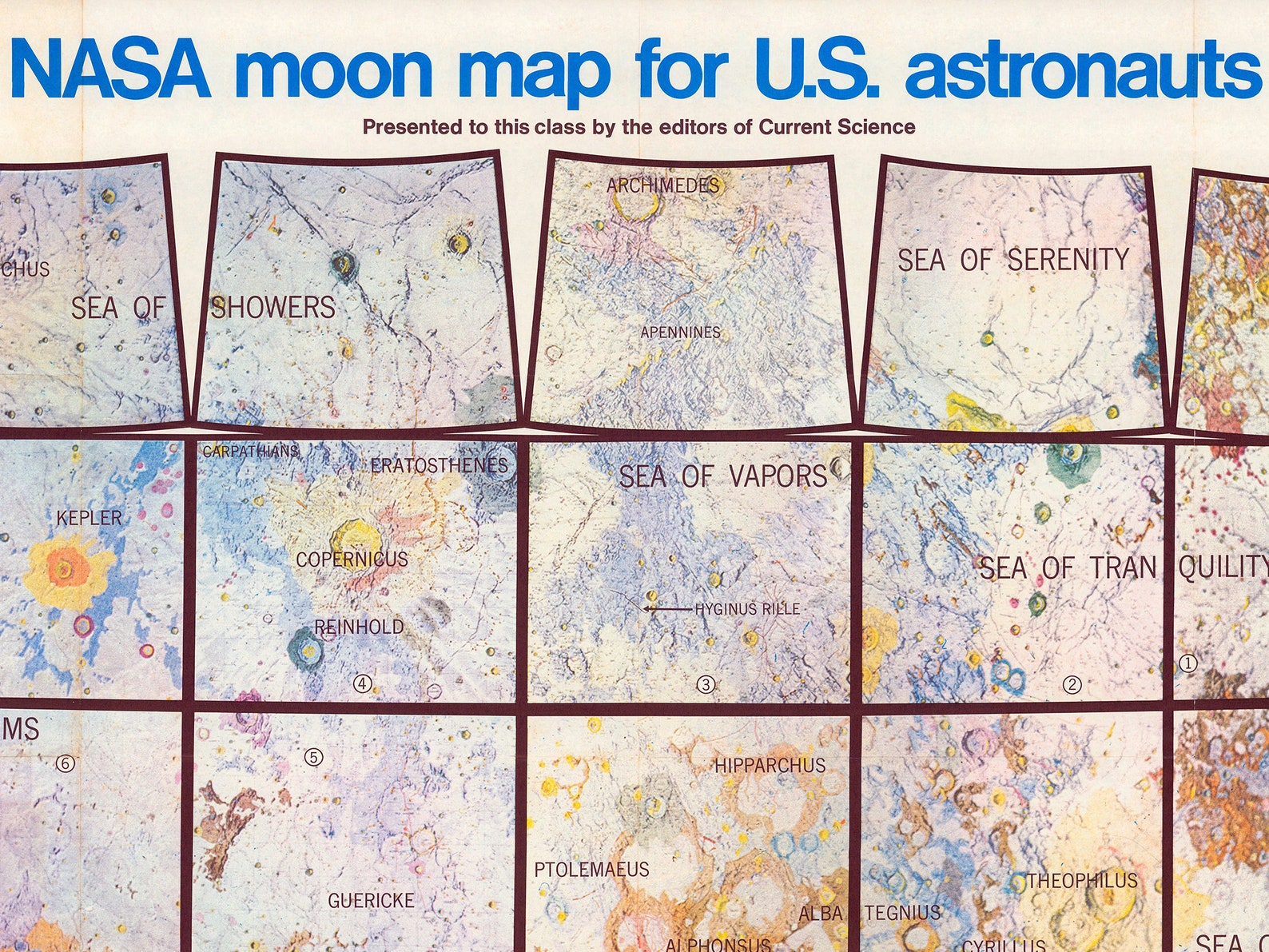 NASA Moon Map for US Astronauts Nasa Poster Map NASA | Etsy