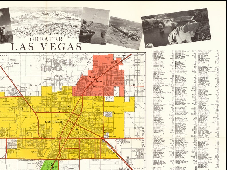 Old Las Vegas Map Print Vintage Map of Las Vegas Large Wall - Etsy