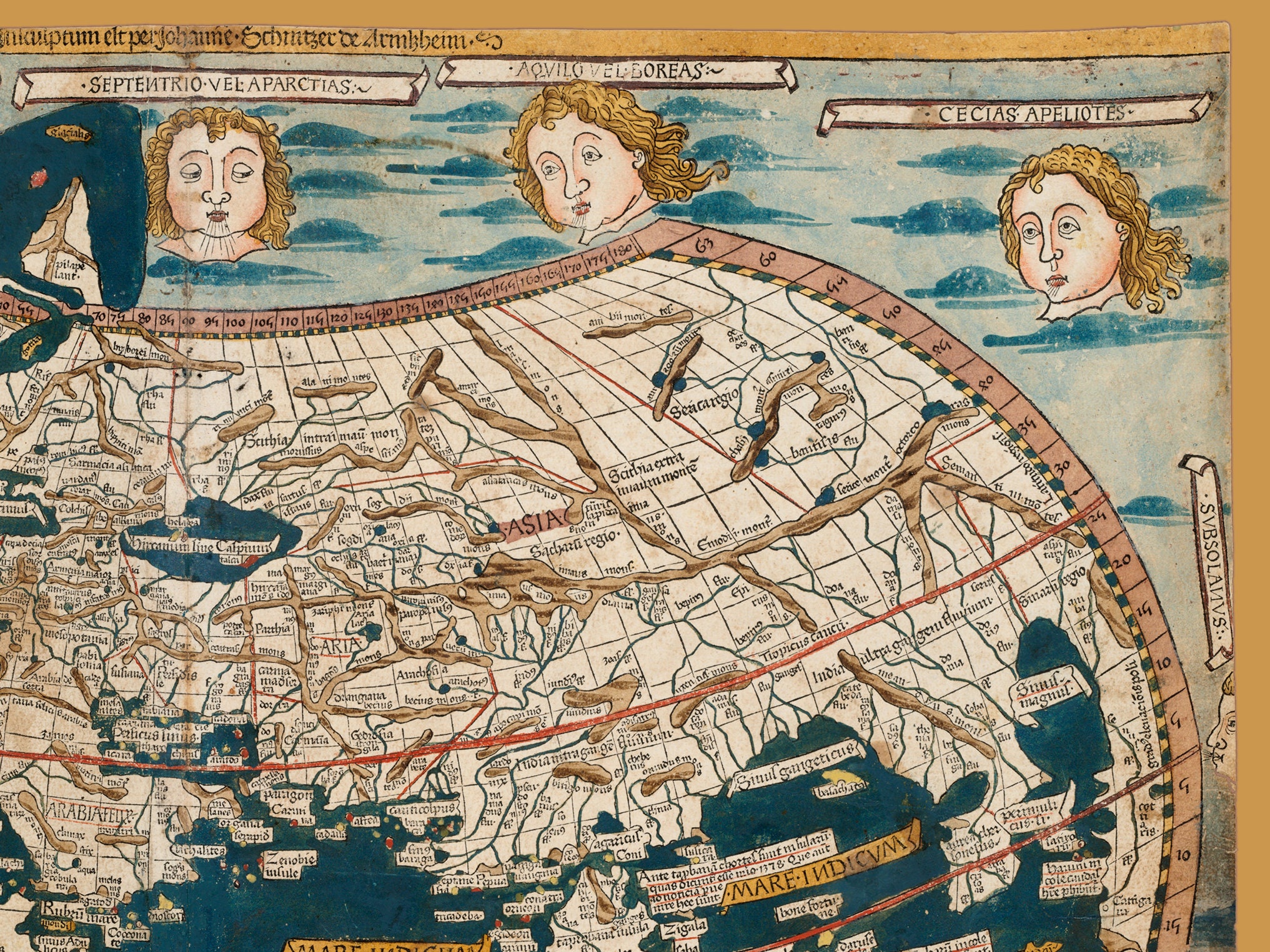 Ancient Ulm Ptolemy World Map famous ancient map of the | Etsy