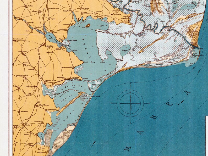 Danube River Delta Romania Danube Delta Map Danube River - Etsy