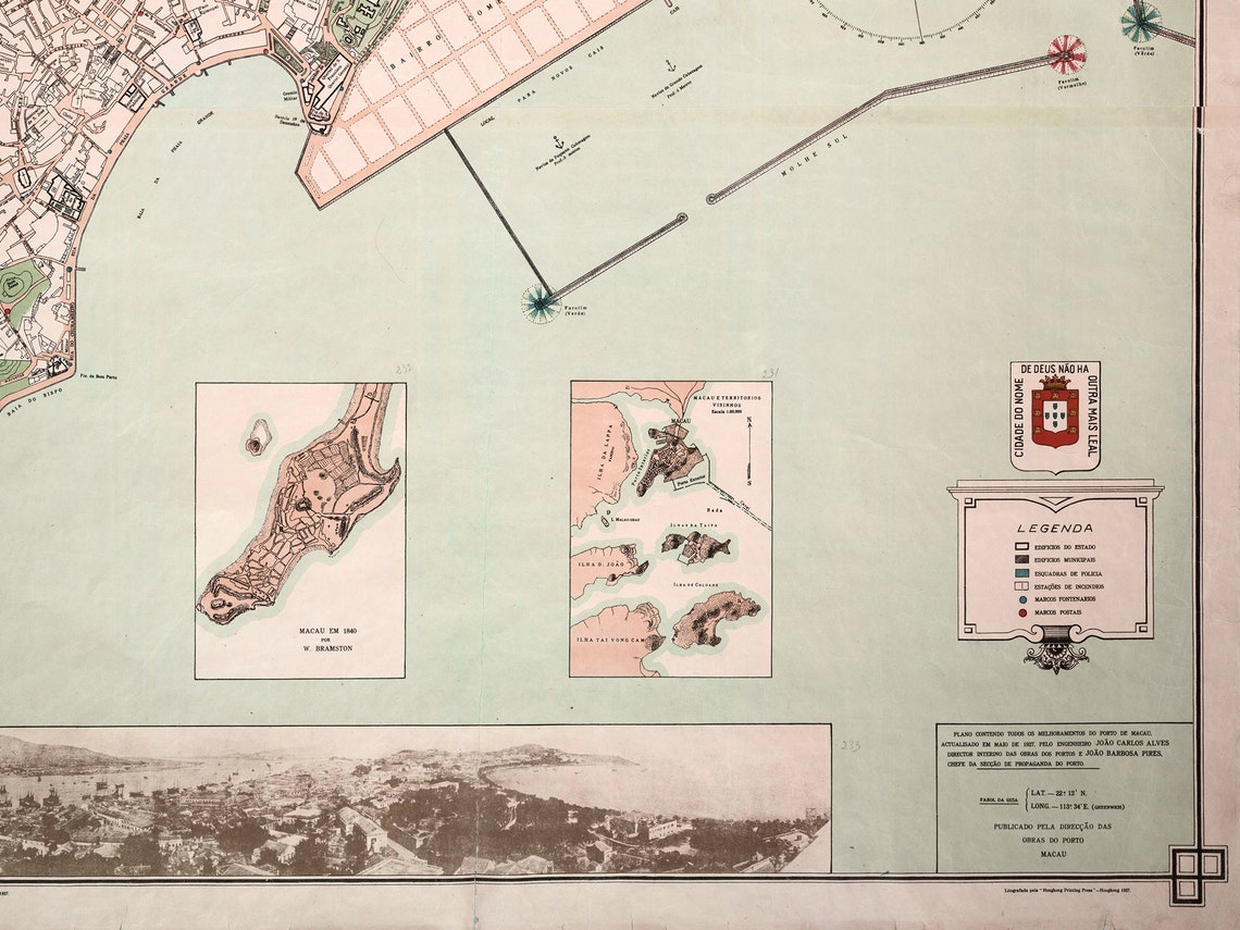 Vintage Map of Macau Old Macau Print Portuguese Macau Macau - Etsy UK