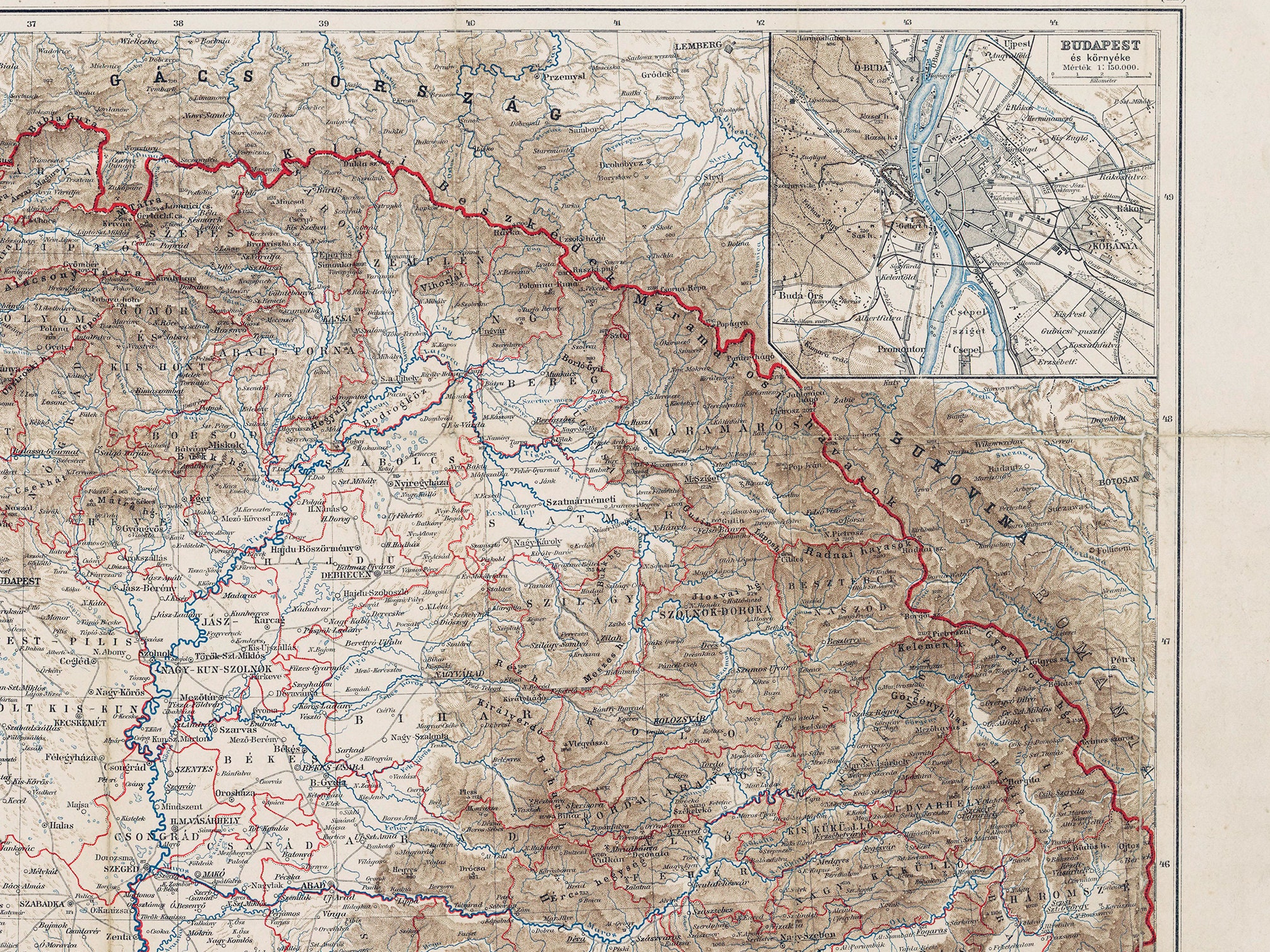 Vintage Map of Hungary Old Hungary Map Hungary Poster Map - Etsy UK