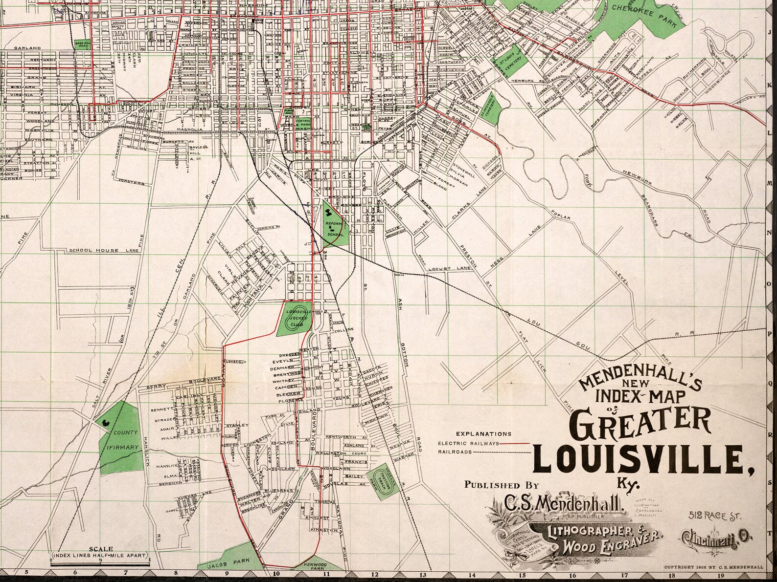 Vintage Map of Louisville KY, Old Louisville KY Map, Louisville Map ...
