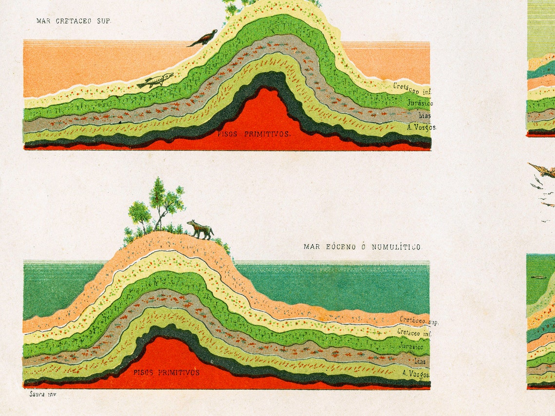 Antique Geology Illustration Geology Art Geology Wall Art - Etsy
