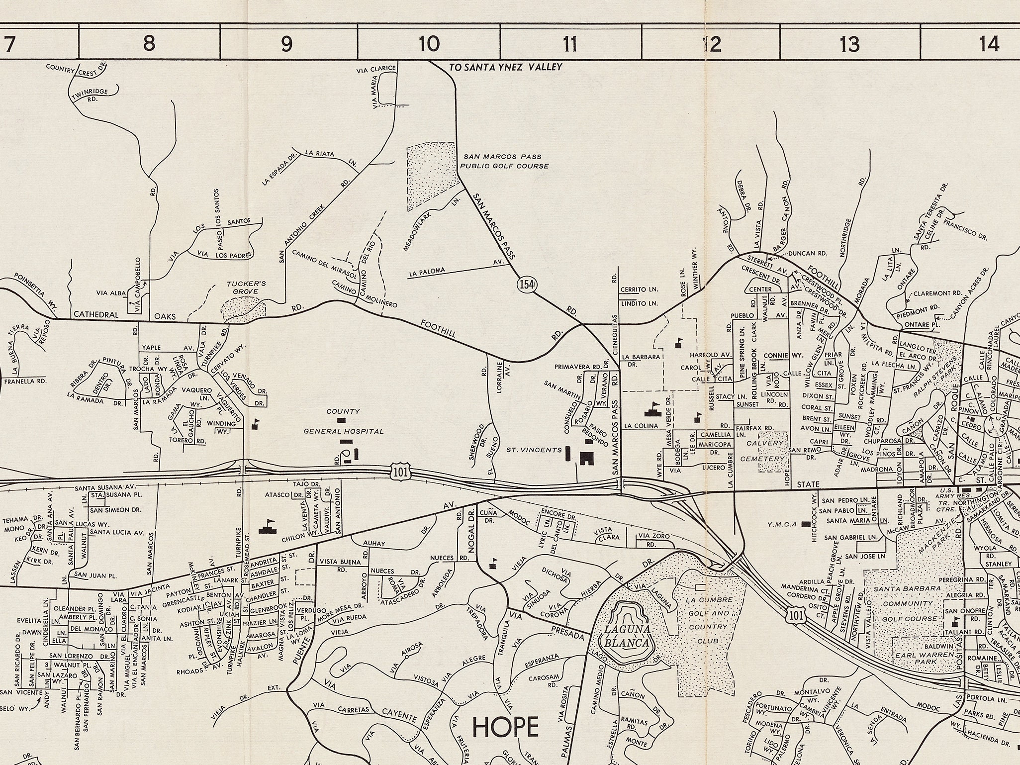 Map of Santa Barbara and Goleta Route of Scenic Historical - Etsy