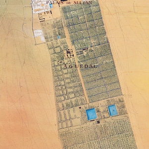 Marrakesh Map Art, Old Marrakesh Map, Marrakesh Wall Art, Marrakesh ...