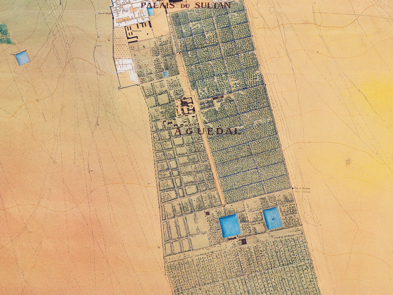 Marrakesh Map Art Old Marrakesh Map Marrakesh Wall Art - Etsy