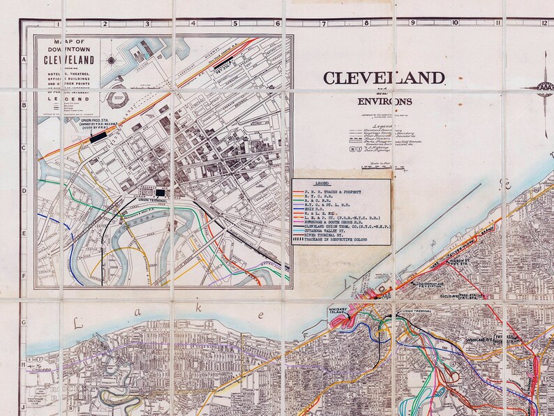 Old Map of Cleveland Ohio Vintage Cleveland and Environs - Etsy