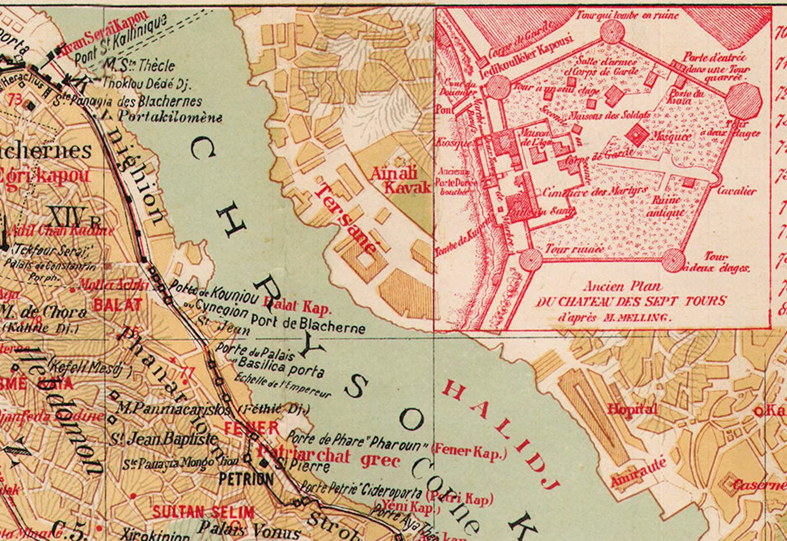 Old Istanbul Map Print Historical Istanbul Print Istanbul | Etsy