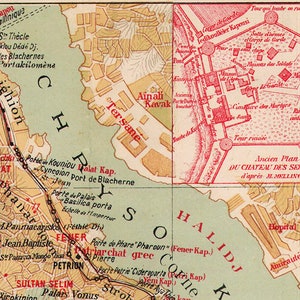 Old Istanbul Map Print, Historical Istanbul Print, Istanbul Wall Art ...