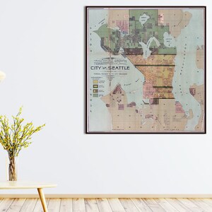 Vintage Map of Seattle Old Seattle Map Seattle Wall Map - Etsy