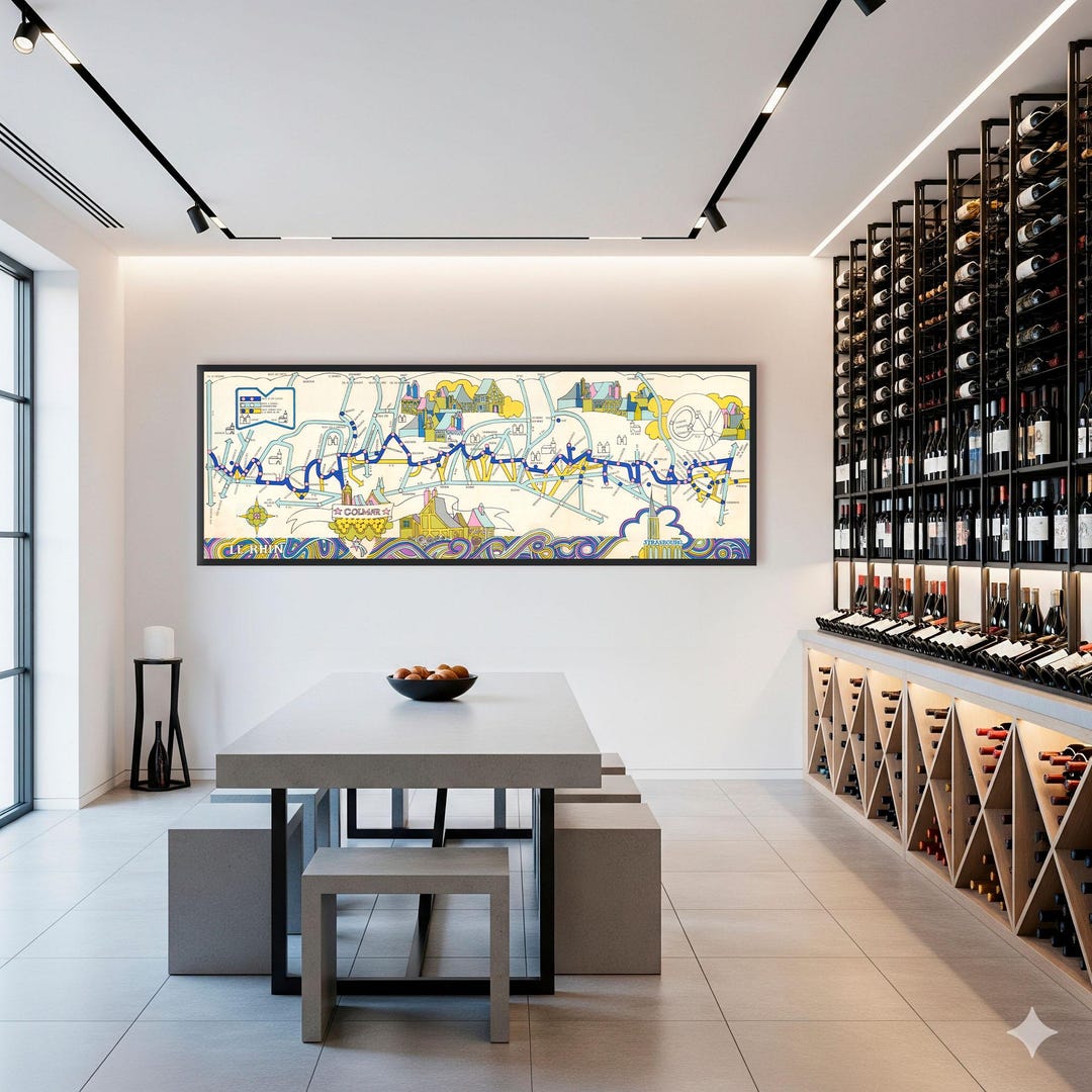 French Wine Route Map of Alsace - "la Route Du Vin", Perfect Gift for ...