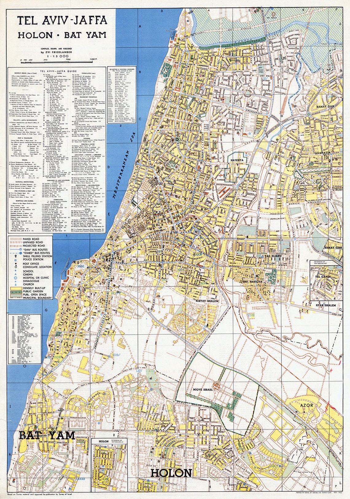 Vintage Map of Tel Aviv Old Tel Aviv Map Print Tel Aviv Wall - Etsy UK