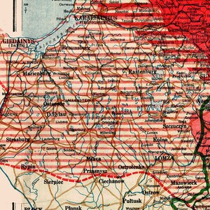 Vintage Map of Lithuania, Old Lithuania Print, Lithuania Wall Art ...