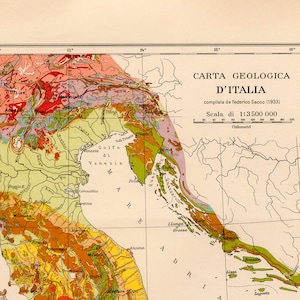 Geological Map of Italy, Italy Geology Map Art, Geological Periods ...