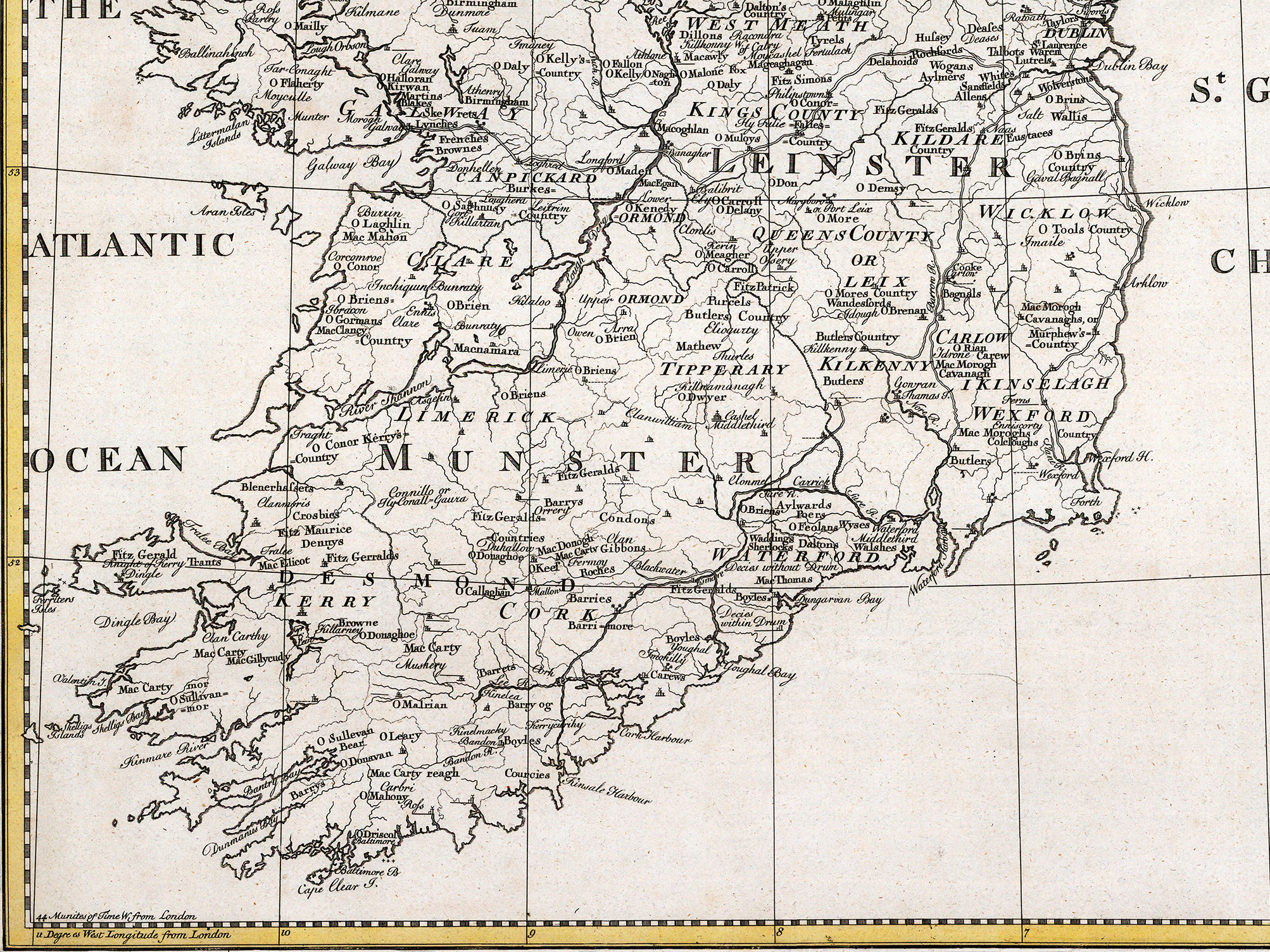 Medieval Map of Ireland Irish Genealogy Irish Families - Etsy UK