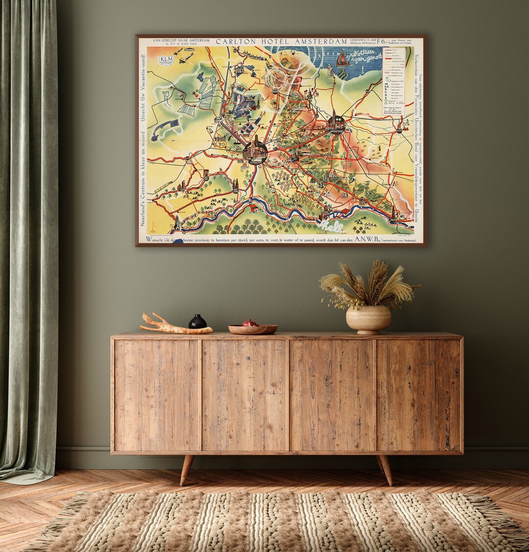 Vintage Map of Utrecht, Historic Utrecht Netherlands Decor, Netherlands ...