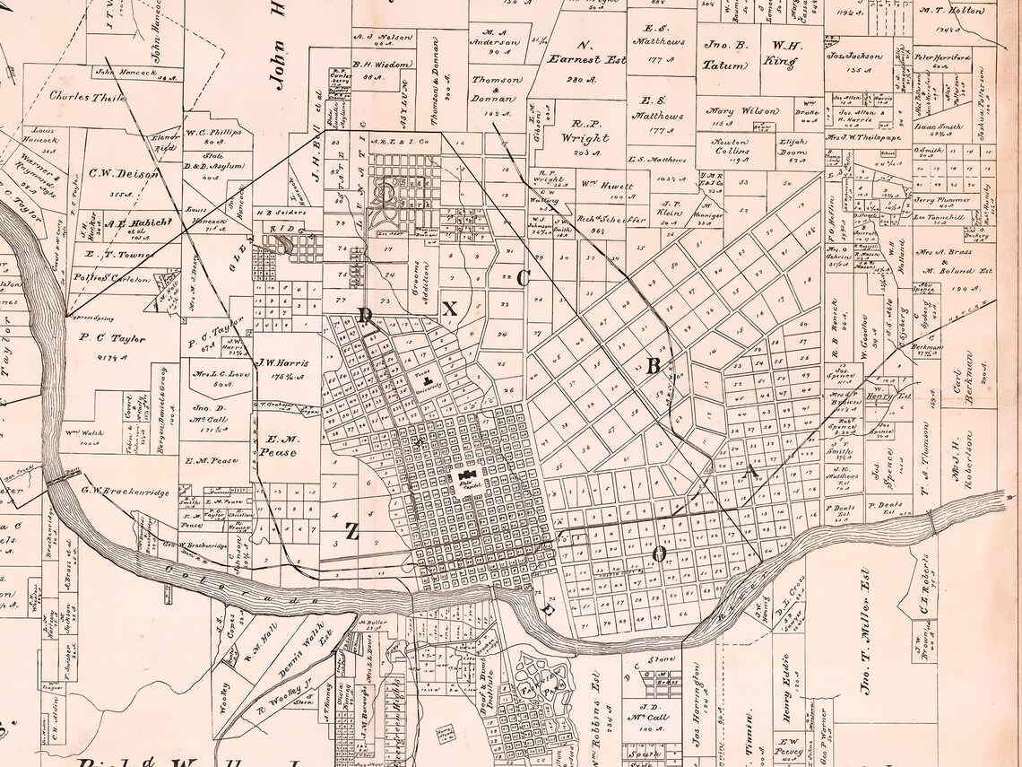 Vintage Map of Austin TX Old Austin Map Austin Texas Wall - Etsy