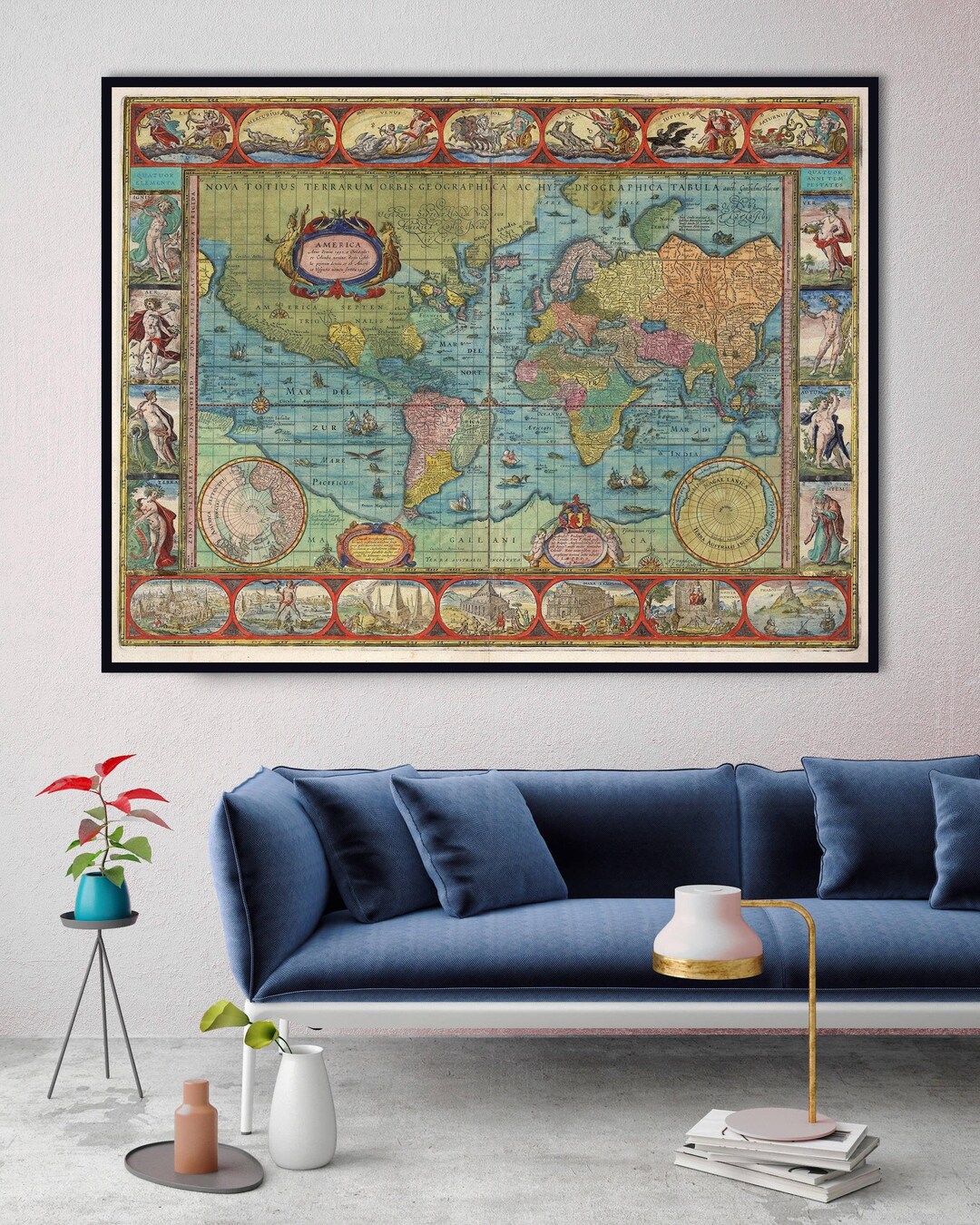 Willem Blaeu World Map Print: 1649 Nova Totius Terrarum - Etsy UK