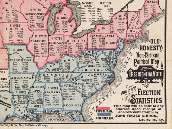 Us History Us Political Map Vintage Political Map Of The United
