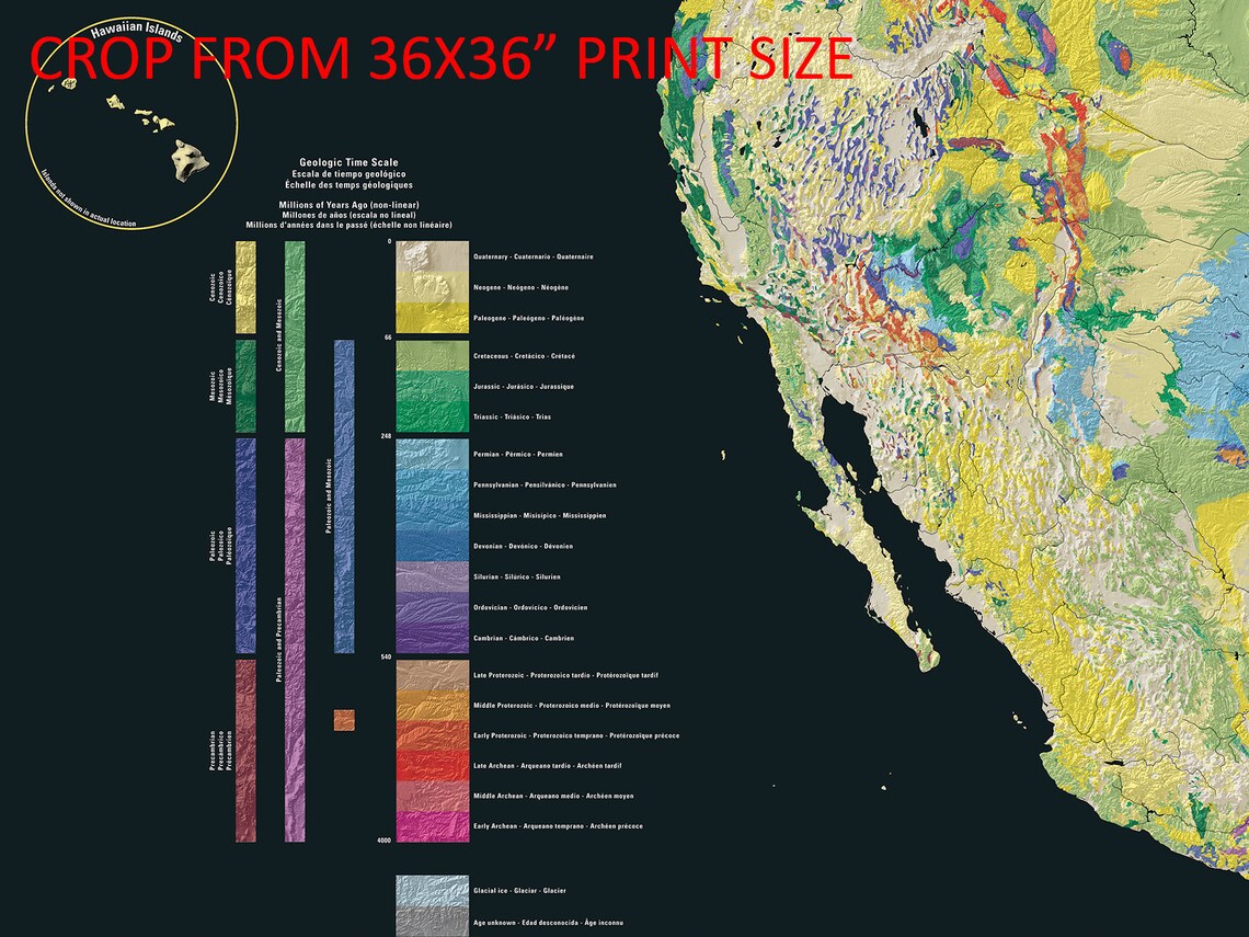Geological Map of North America Geology Decor Geology Art - Etsy