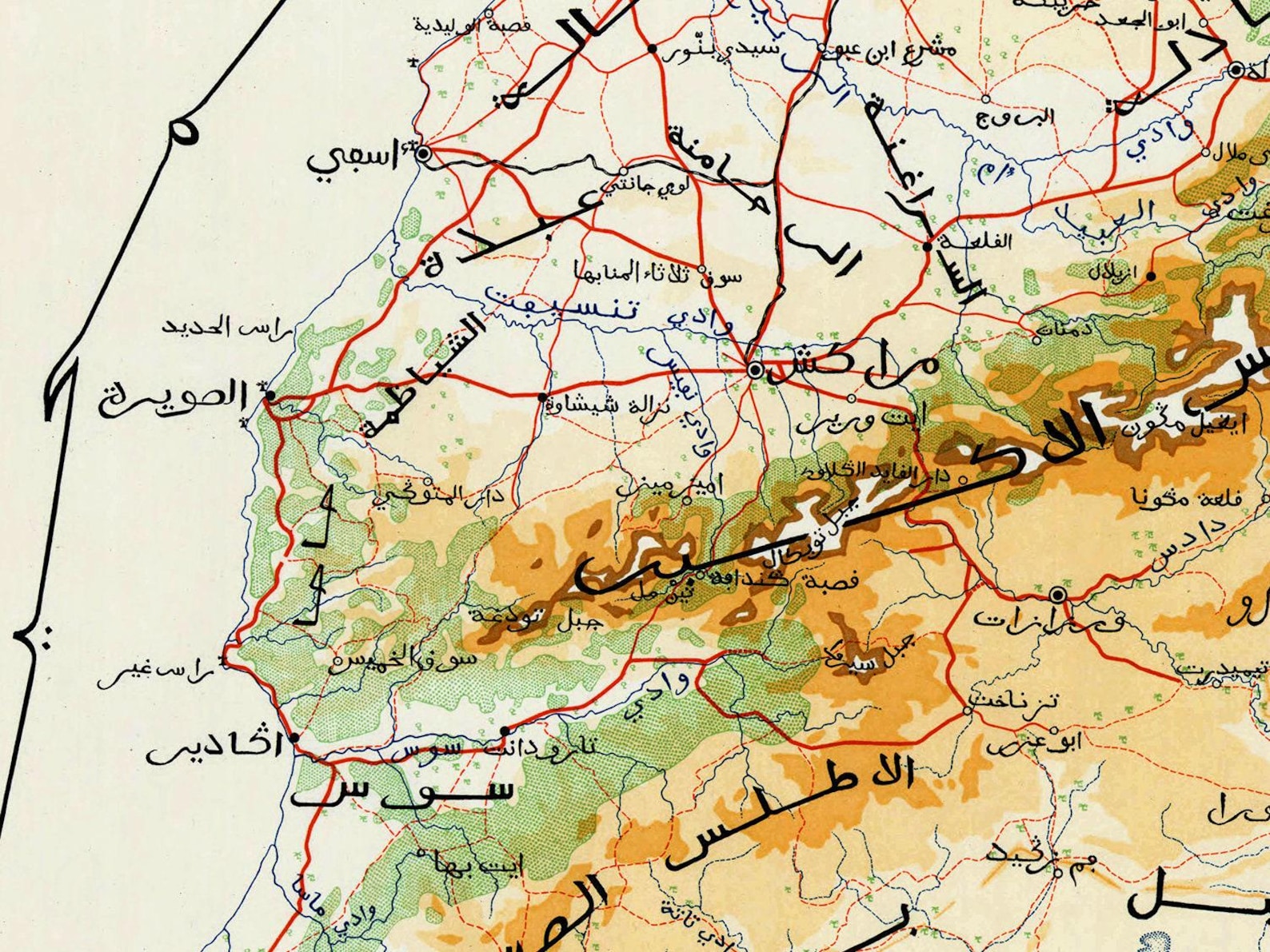 Old Morocco Map (arabic Language), Vintage Moroccan Decor Gift. - Etsy