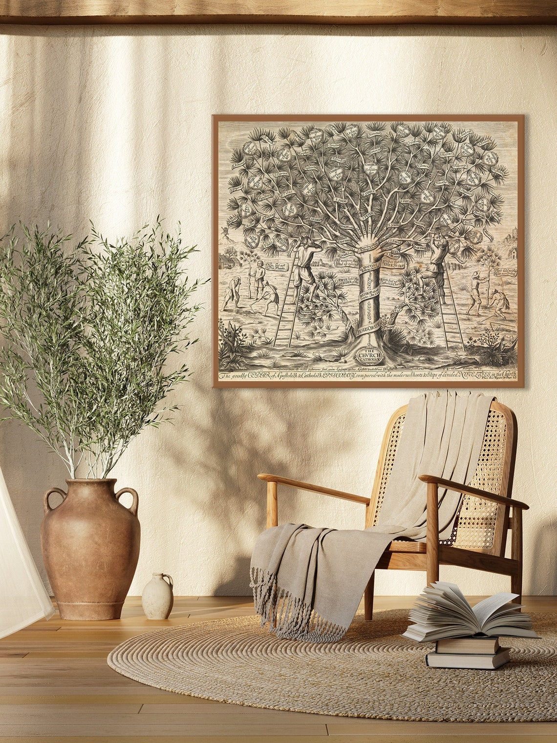 Antique Catholic Art a Great Cedar Tree Representing the - Etsy