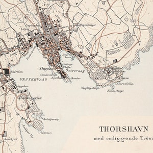 Vintage Torshavn Faroe Islands Map Print (1902) - Etsy