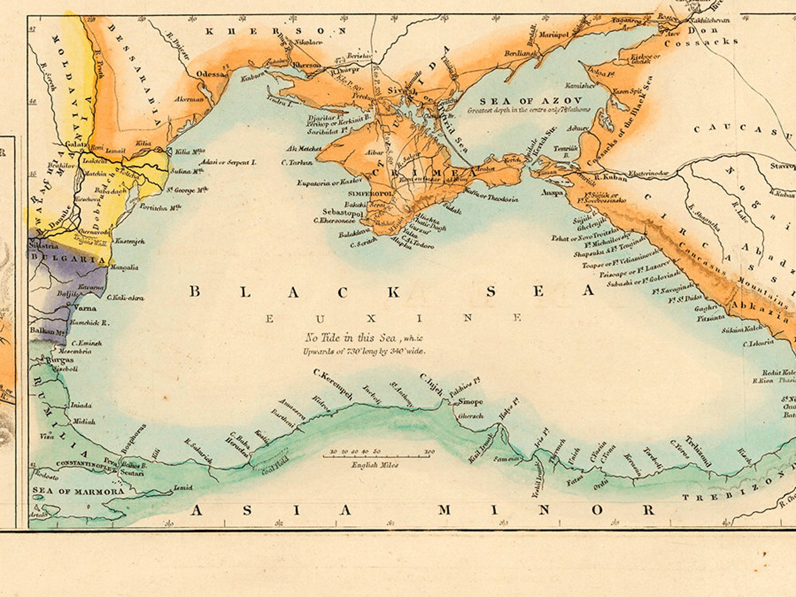 Vintage Map of Crimea Old Crimea Map Crimea Wall Map Crimea | Etsy