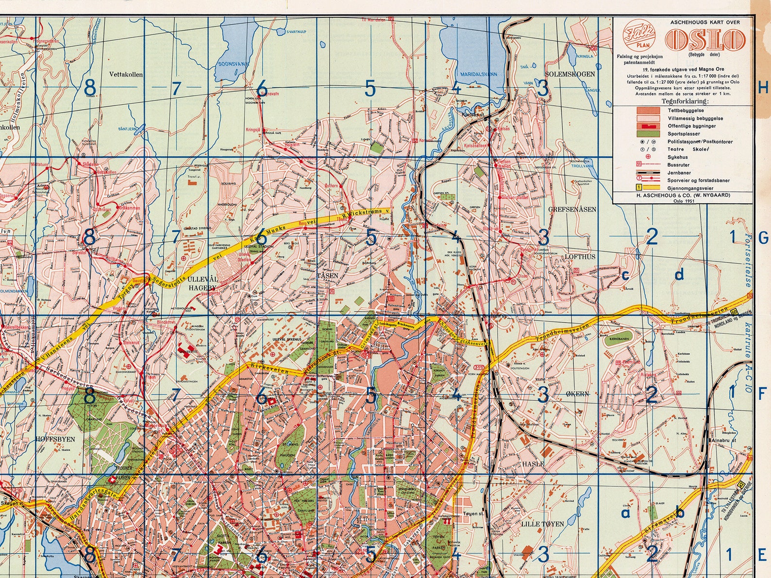 Vintage Oslo Map Old Map of Oslo Norway Oslo Wall Map Oslo - Etsy