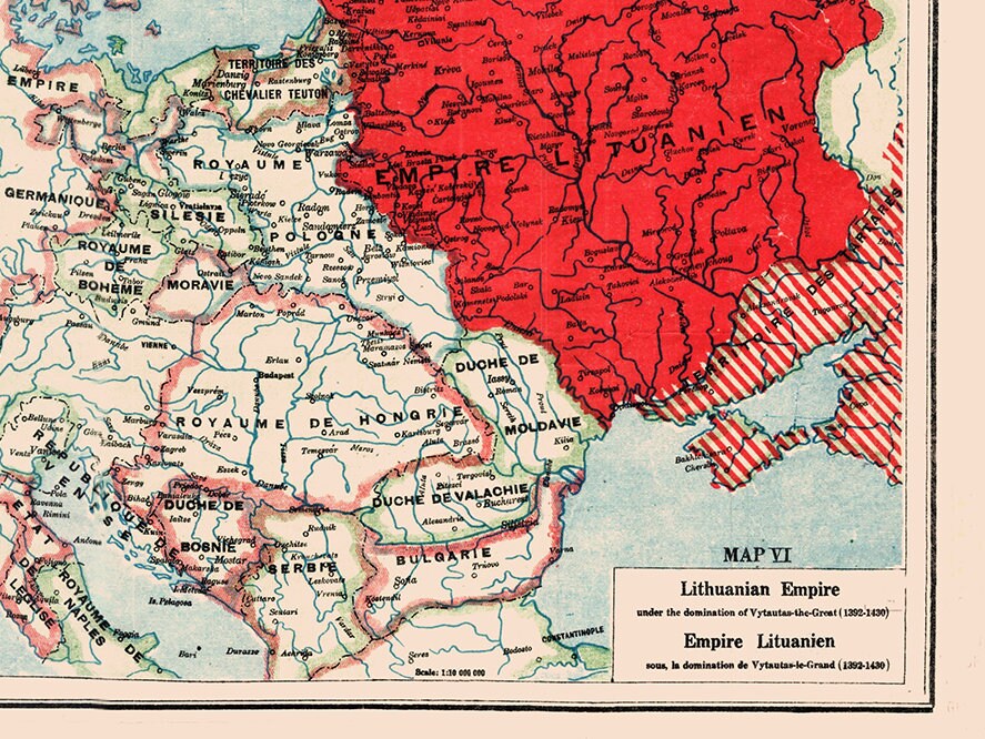 Vintage Map of Lithuania Old Lithuania Map Lithuania Wall - Etsy UK