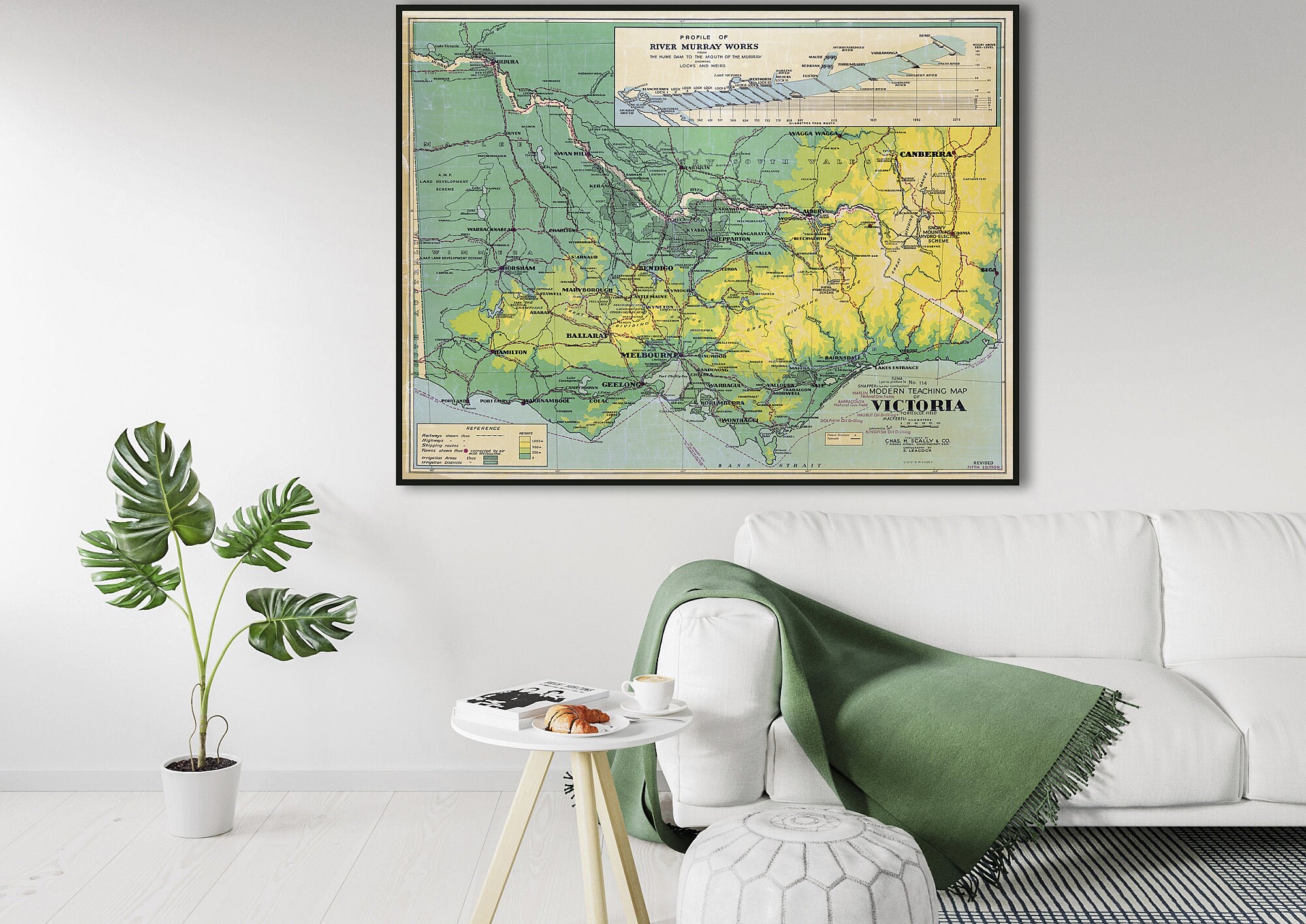 Vintage Map of Victoria Australia Educational Wall Map of | Etsy