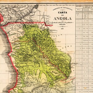 Vintage Angola Map, Old Angola Art Print, Angola Gifts. - Etsy