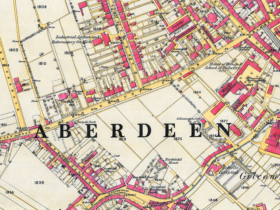 Vintage Map of Aberdeen Old Aberdeen Map Aberdeen Print | Etsy