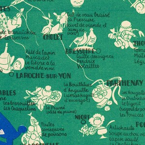 Old Gastronomic Map of France, Vintage French Food Poster, French Food ...