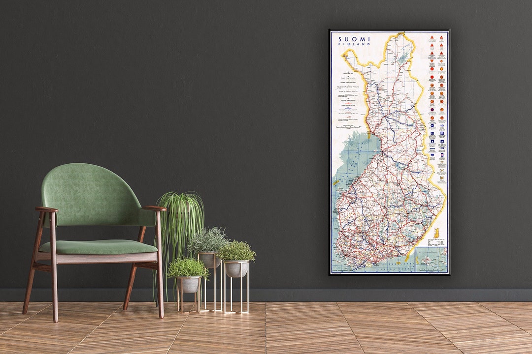 Vintage Historical Finland Map, Large Finland Print, Suomi Map. - Etsy