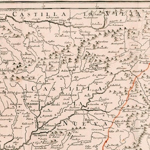 Mapa de Cervantes de la ruta de Don Quijote por España, Impresión ...
