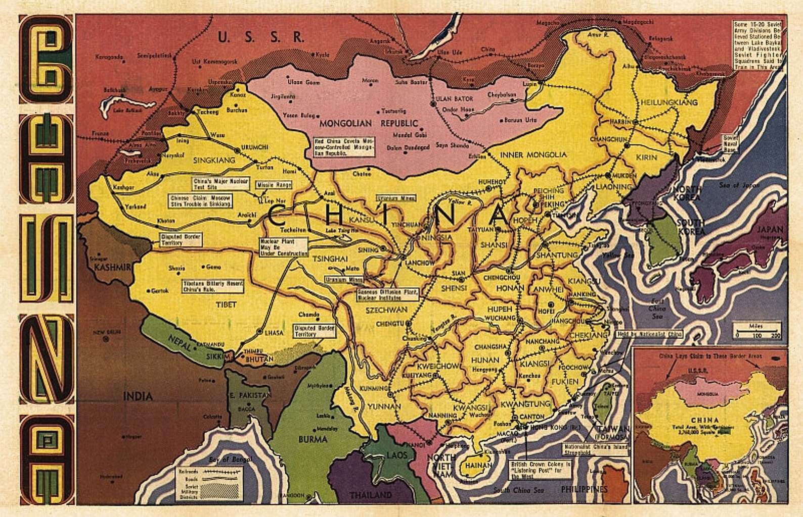 Vintage kaart van China oude China kaart China muur kaart | Etsy België