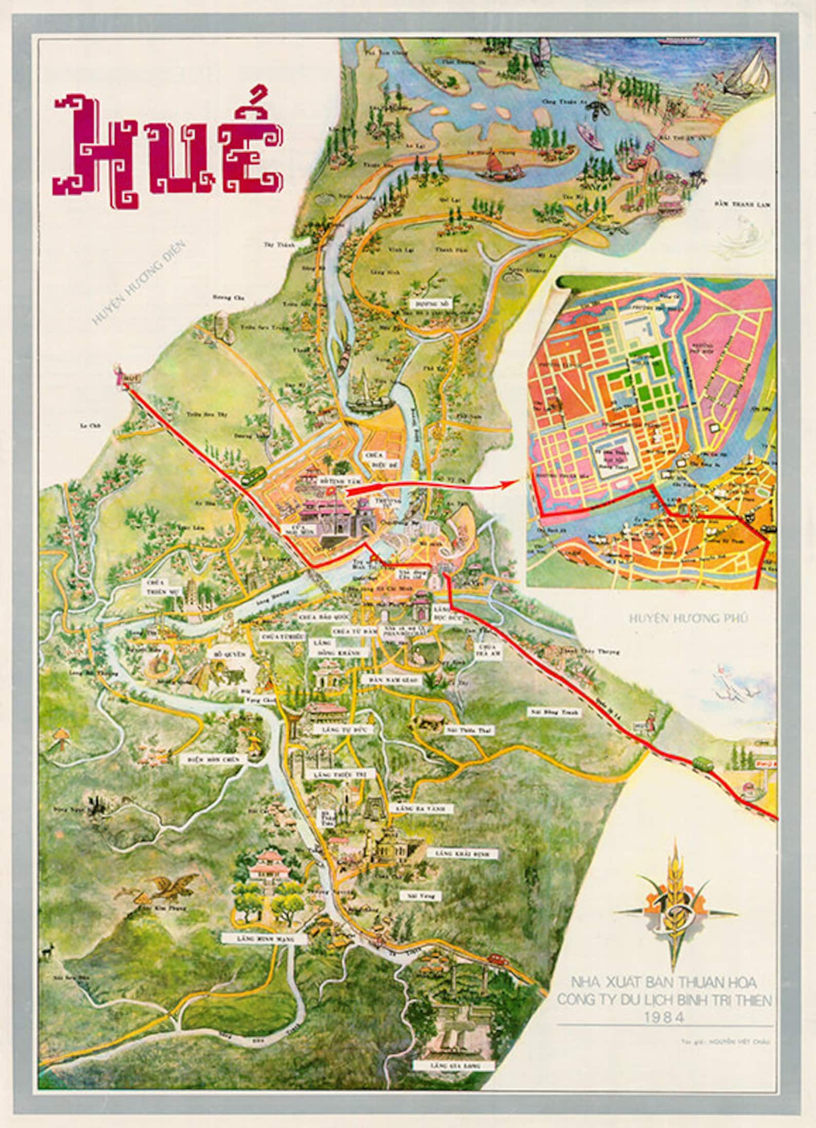 Vintage Map of Hue Vietnam Hue Map Hue Vietnam Old Hue Map | Etsy