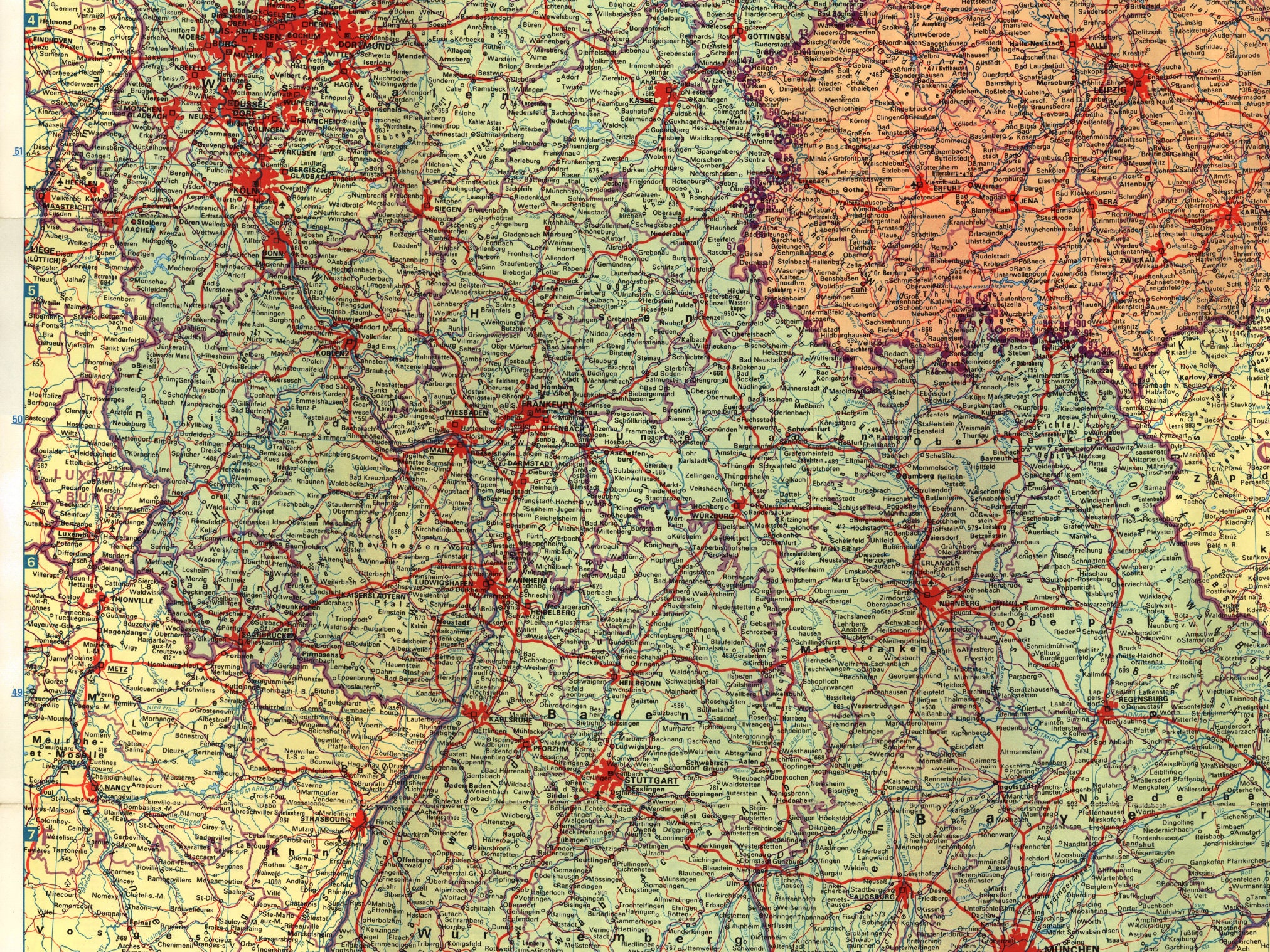 Map of East Germany and West Germany 1989 GDR & FRG Border - Etsy