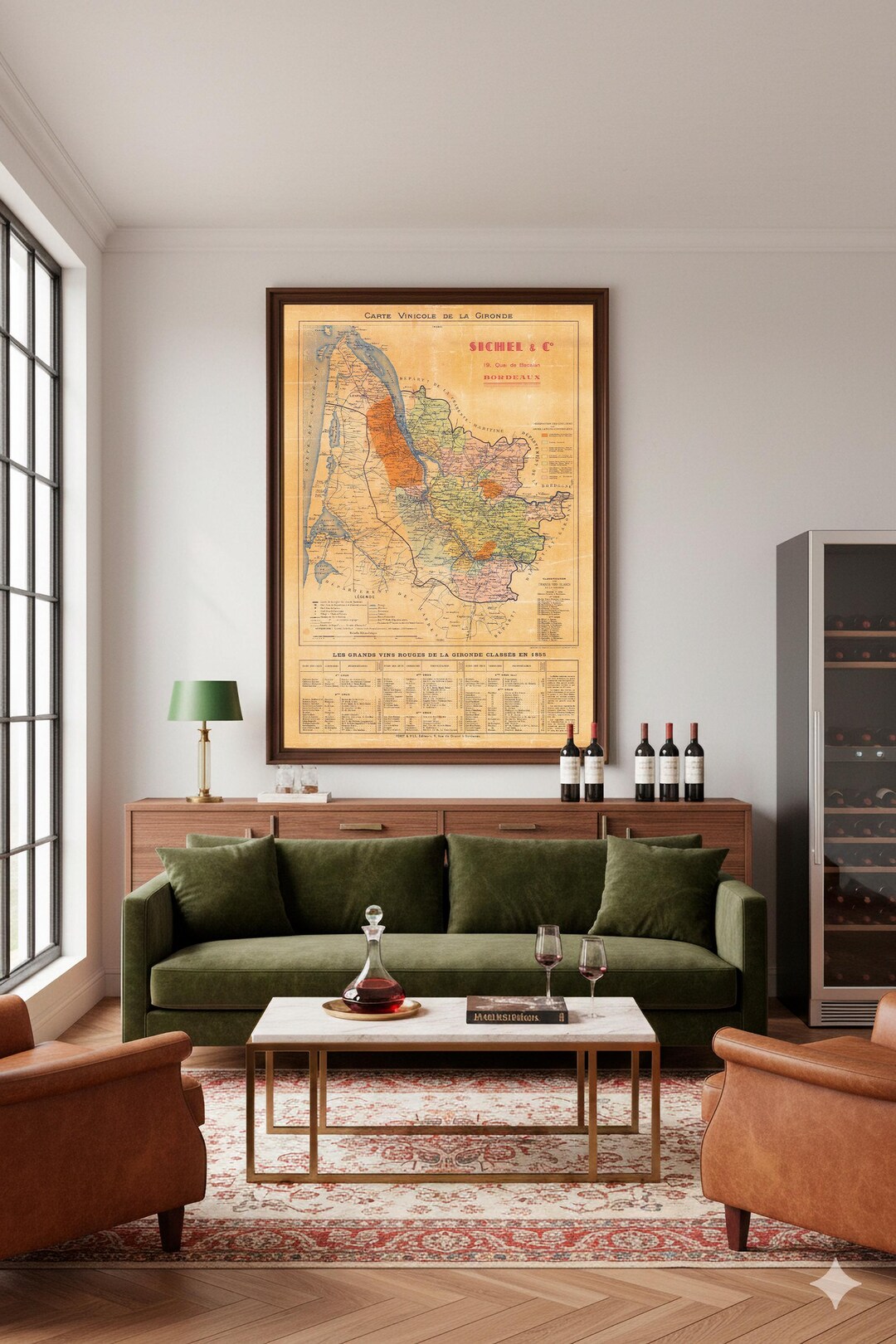 Bordeaux Wine Map: Historic French Vineyards (1920s Gironde Print) - Etsy