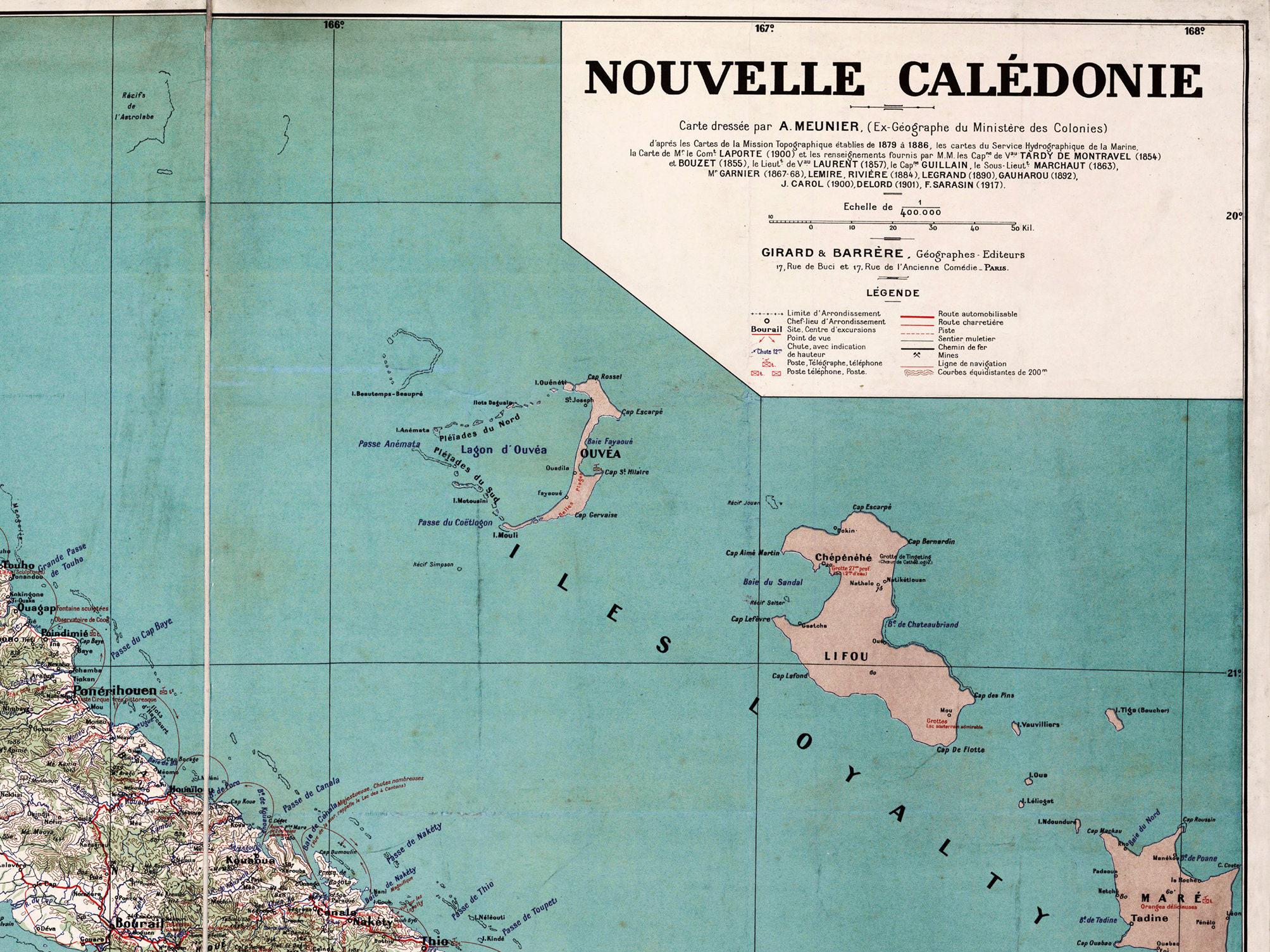 Vintage New Caledonia Map Print: French Polynesia, 1935 - Etsy