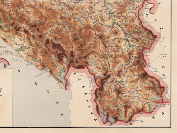 Art & Collectibles large Yugoslavia print. Vintage map of the former ...